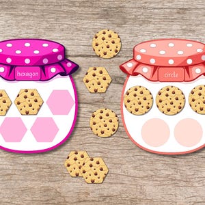 Shape Sorting Cookie Jar Activity, 10 Shape Jars Printable, Preschool ...