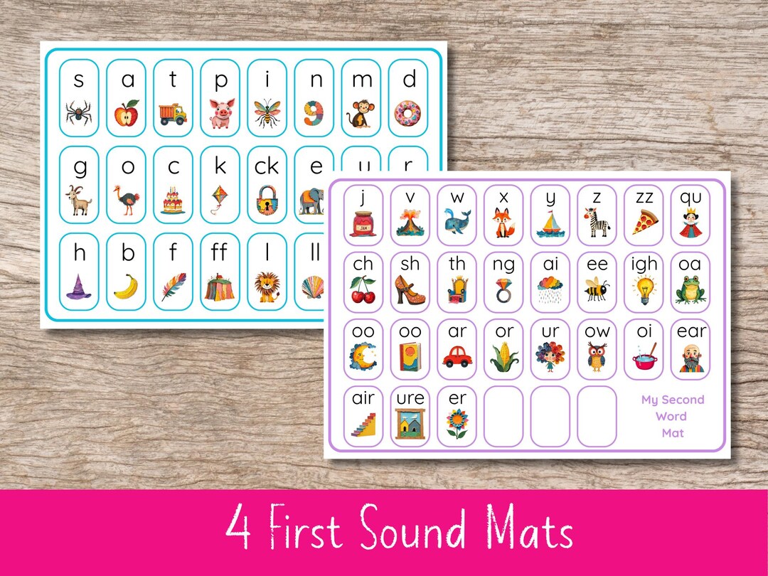 Four Phonics Sound Mats | Letters and Sounds Phonics Mats Set | A4 & US ...
