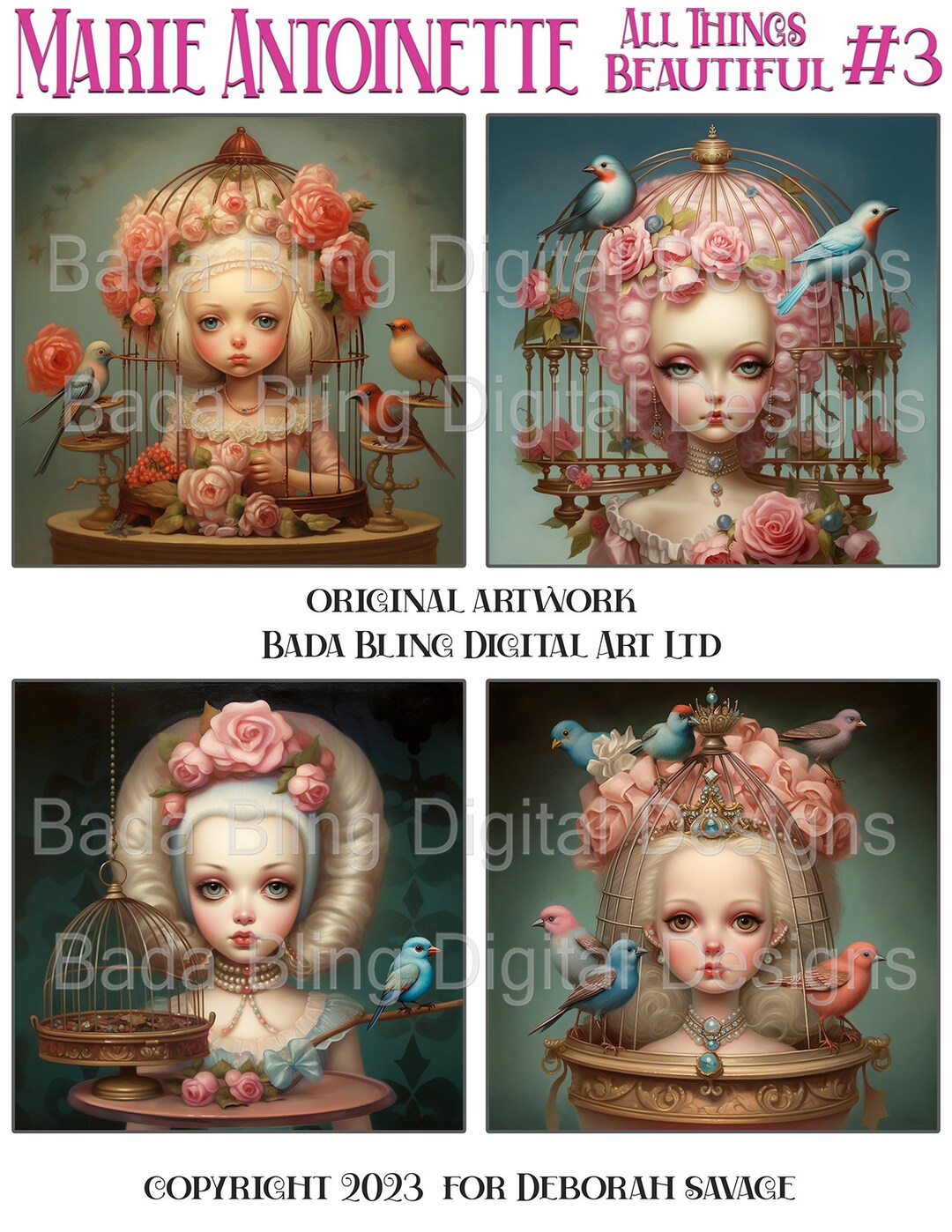 Marie Antoinette All Things Beautiful Sheet #3, Original Art Images for ...