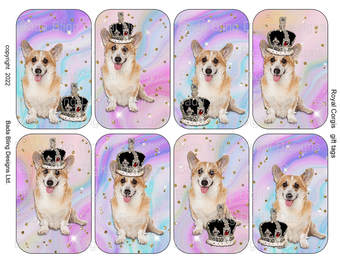 The Royal Corgis Printable Gift Tags Digital Collage Sheets - Etsy