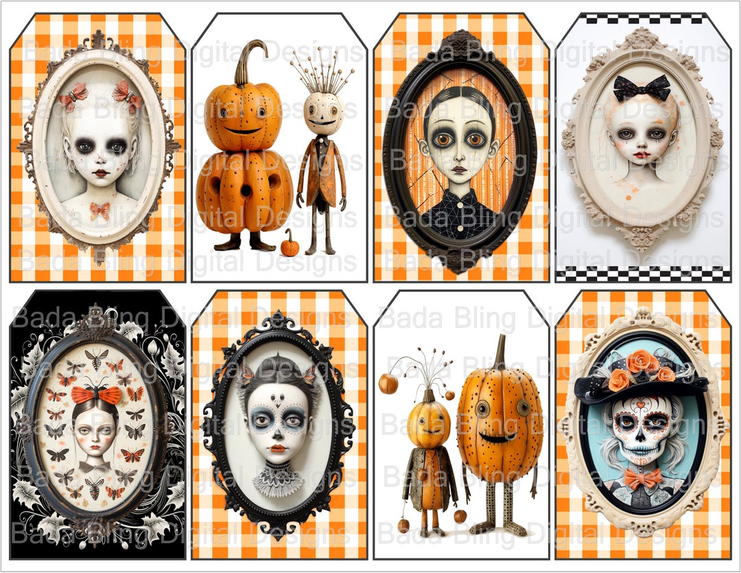 Spooky Halloween, Halloween Printable Gift Tags, Original Art Journal ...