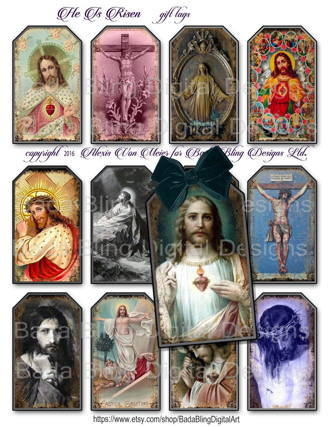 HE is Risen , Tag Collage Sheets, INSTANT Digital Download at Checkout ...