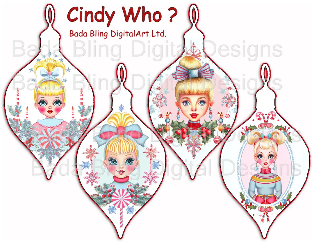 Cindy Who ? Printable Christmas Gift Tags Tag Collage Sheets JPEG File ...