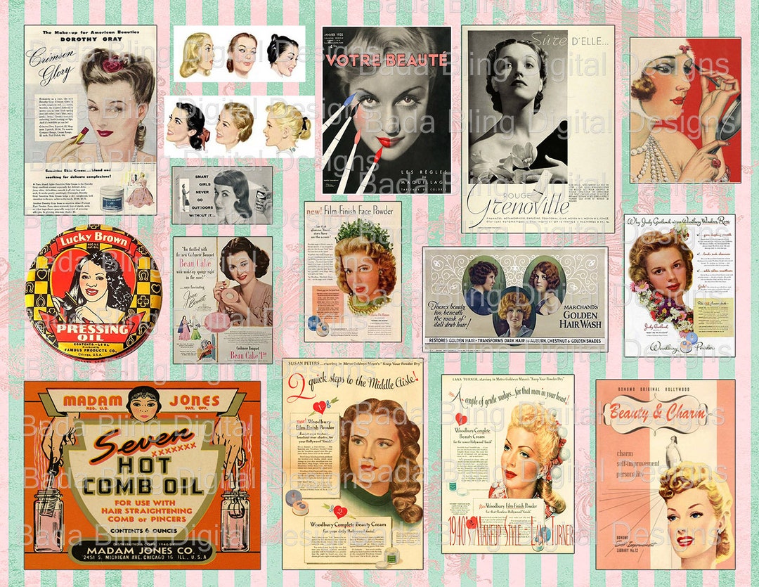 Journal Page,vintage Beauty and Hair Care Sheet #3, INSTANTLY Downloads ...