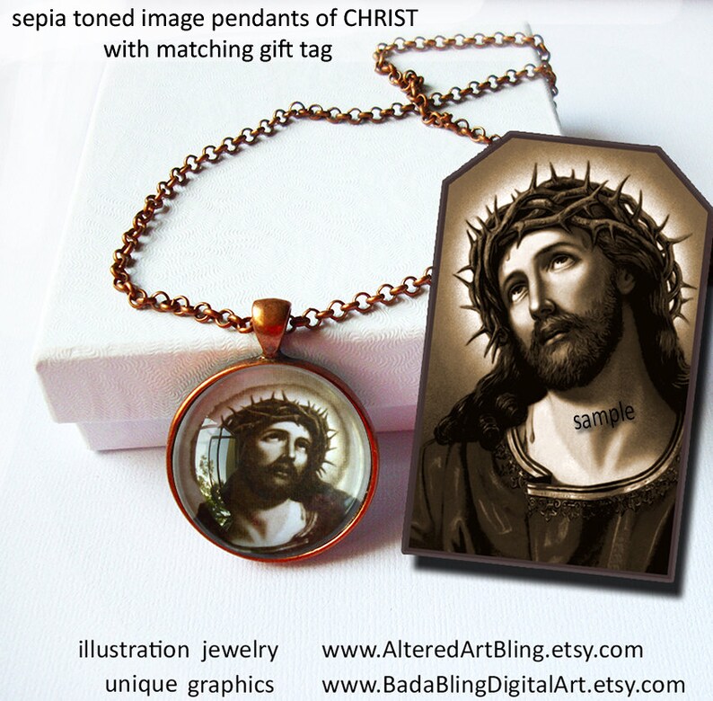 Jesus Christ Tags in Sepia, Tag Collage Sheets, INSTANT Download at ...