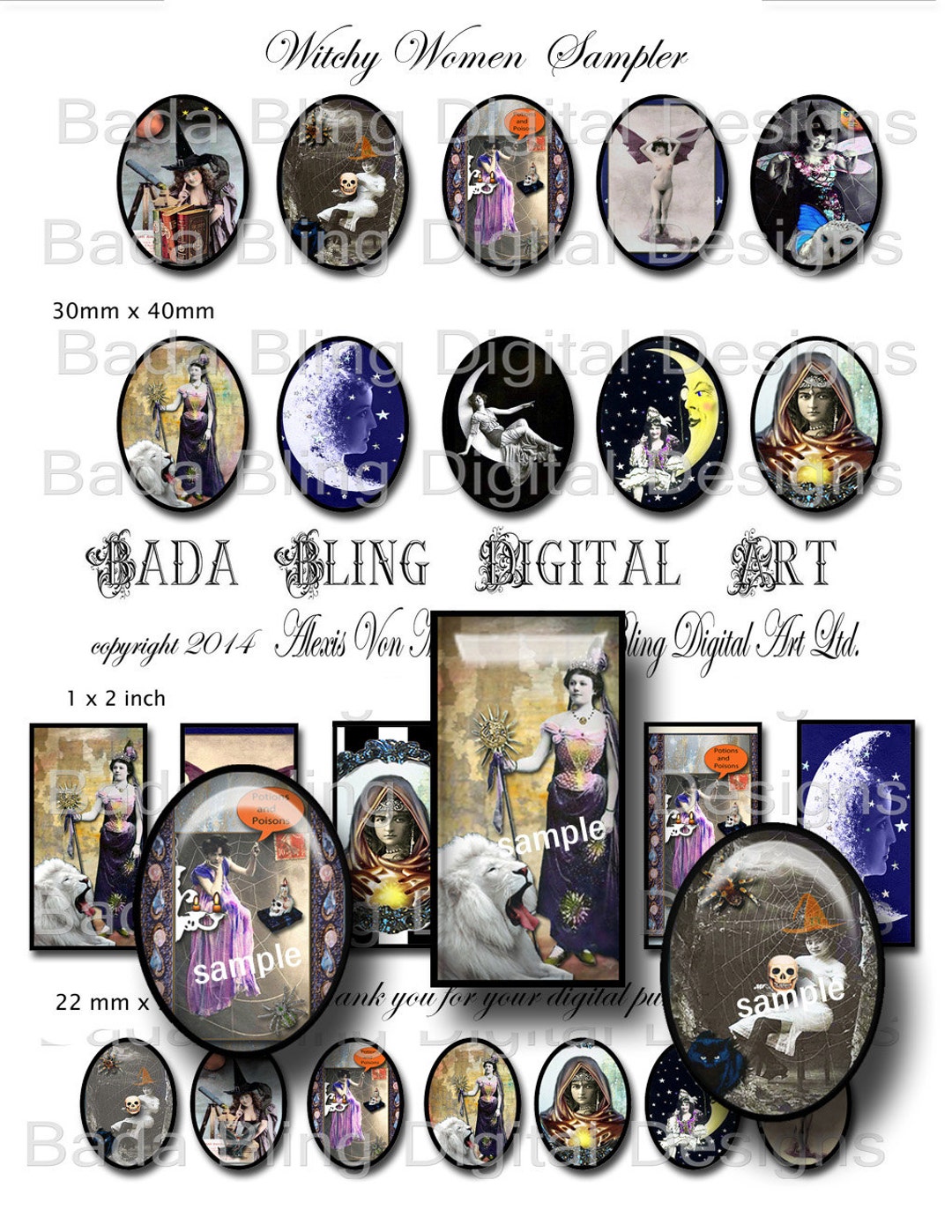 Witchy Women, Halloween Sampler...instant DOWNLOAD at Checkout Oval ...