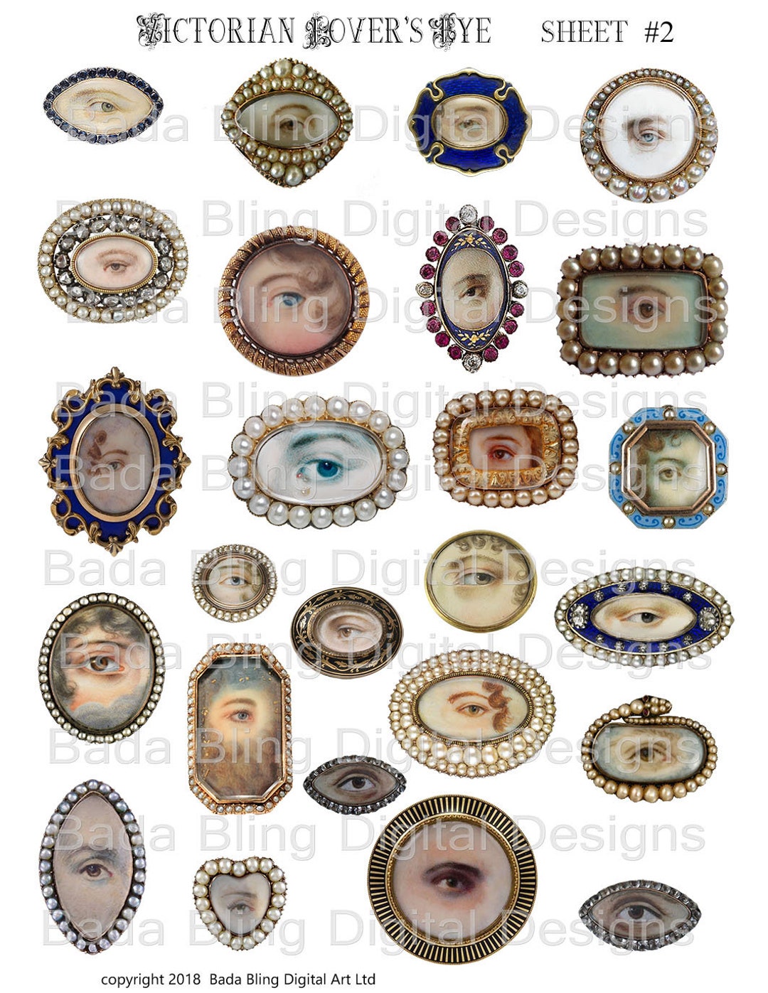 Victorian Lover's Eyes #2,victorian Era and Georgian Era for Pendants ...