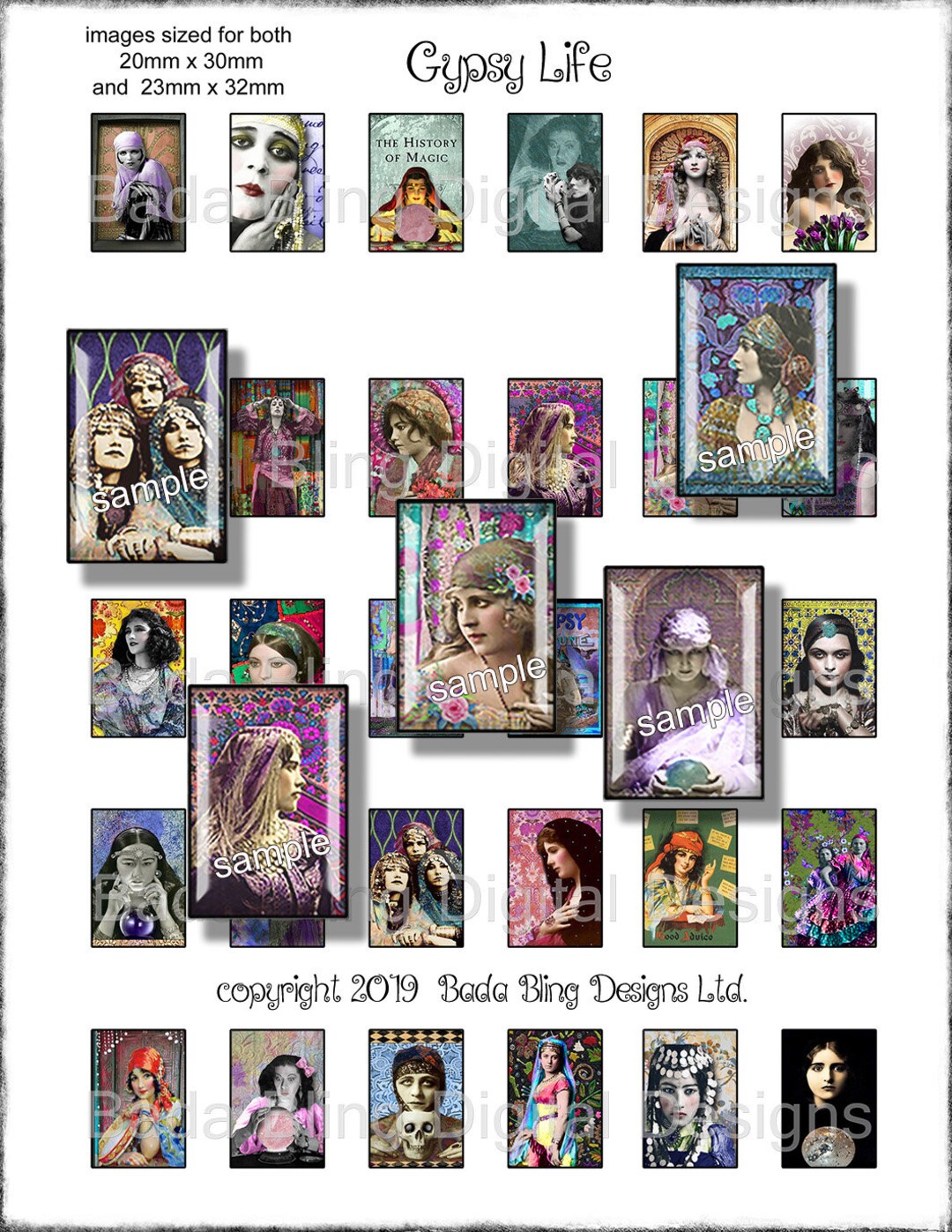 Gypsy Life, Original Art, Digital Collage Sheets,instant DOWNLOADS, for ...