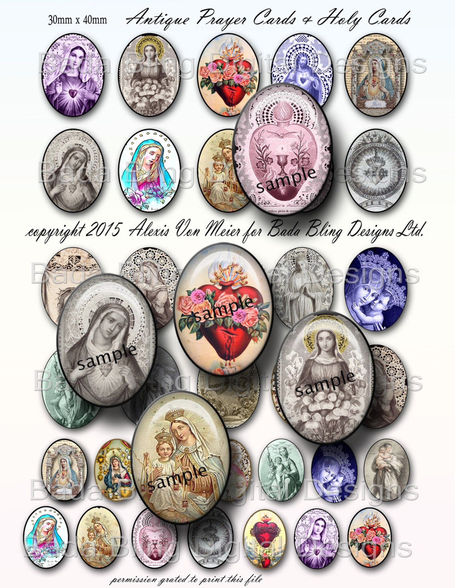 30mm X 40mm Catholic Prayer Cards & Holy Cards INSTANT - Etsy