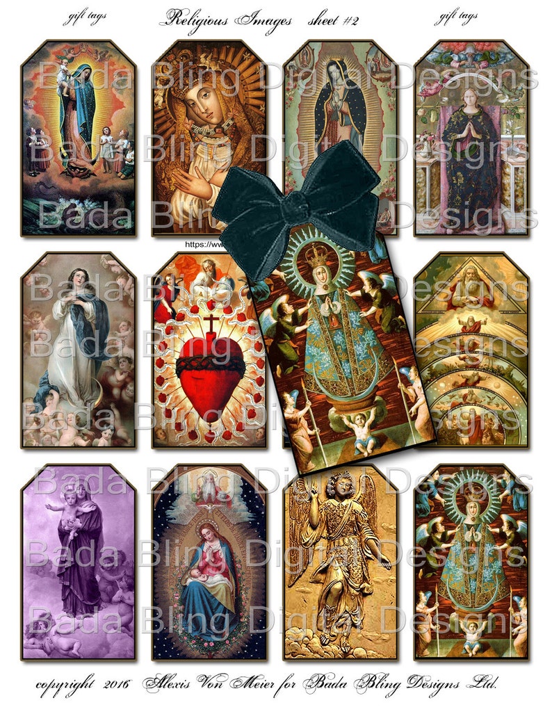 Gift Tags Religious Images Sheet 2...religious Collage | Etsy