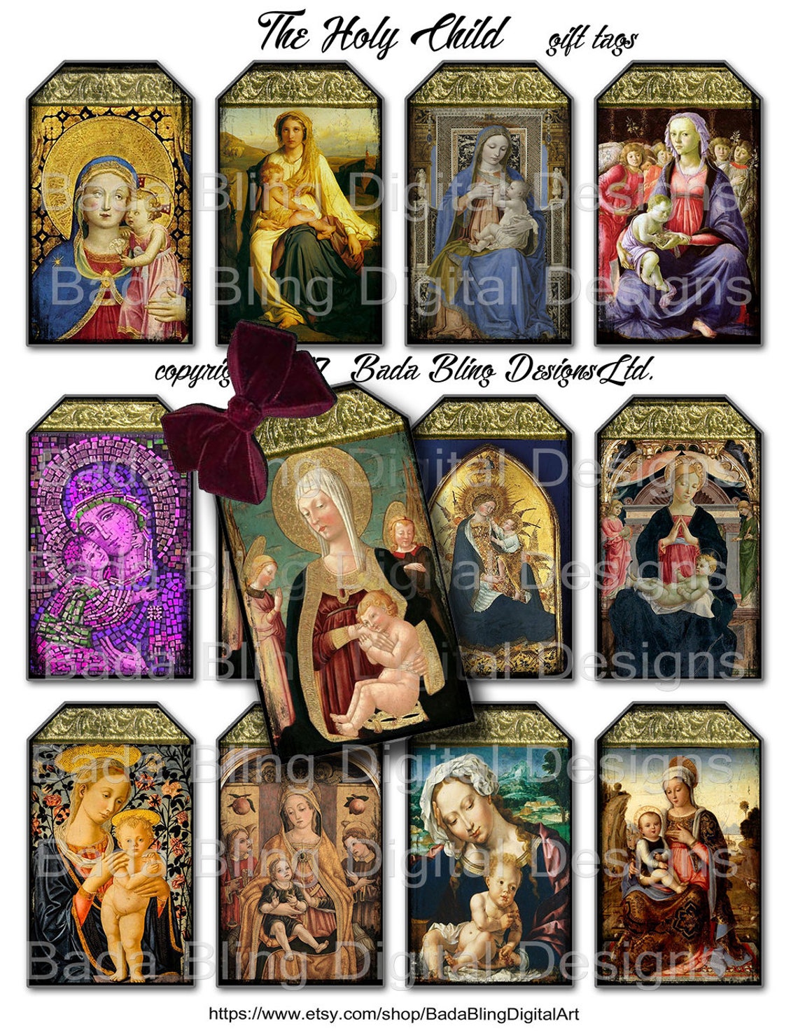 The Holy Child Religious Collage Sheets 3 X 2 Tags INSTANT Download at ...