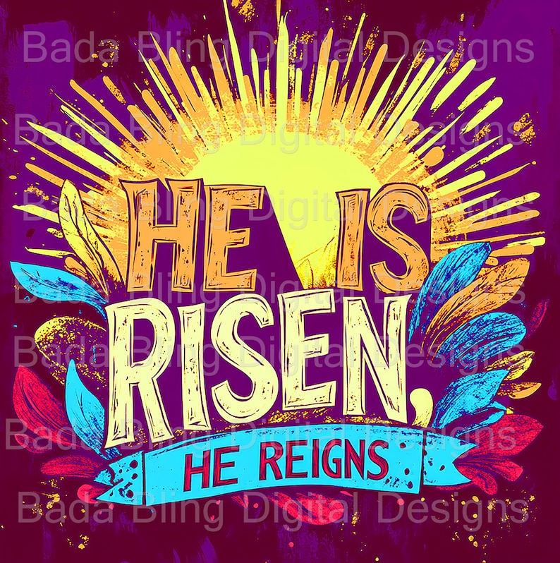 Jesus Christ He is Risen INSTANT DOWNLOAD Religious Art Print on Demand ...