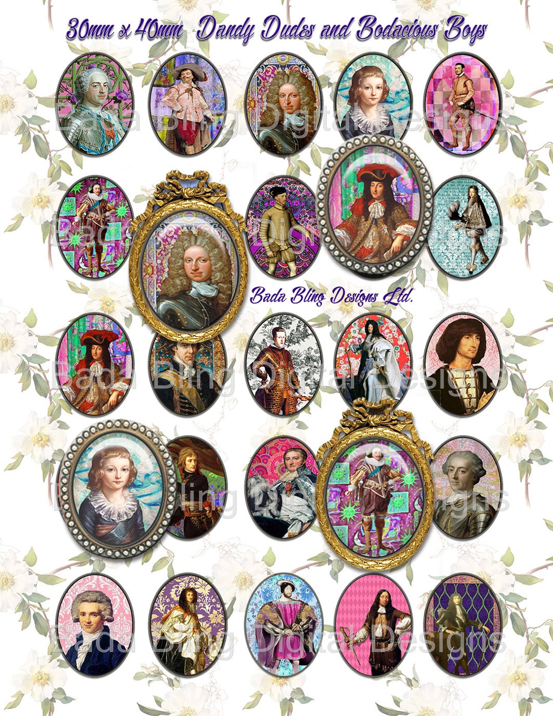 30mm X 40mm Dandy Dudes and Bodacious Boys INSTANT DOWNLOAD at Checkout ...