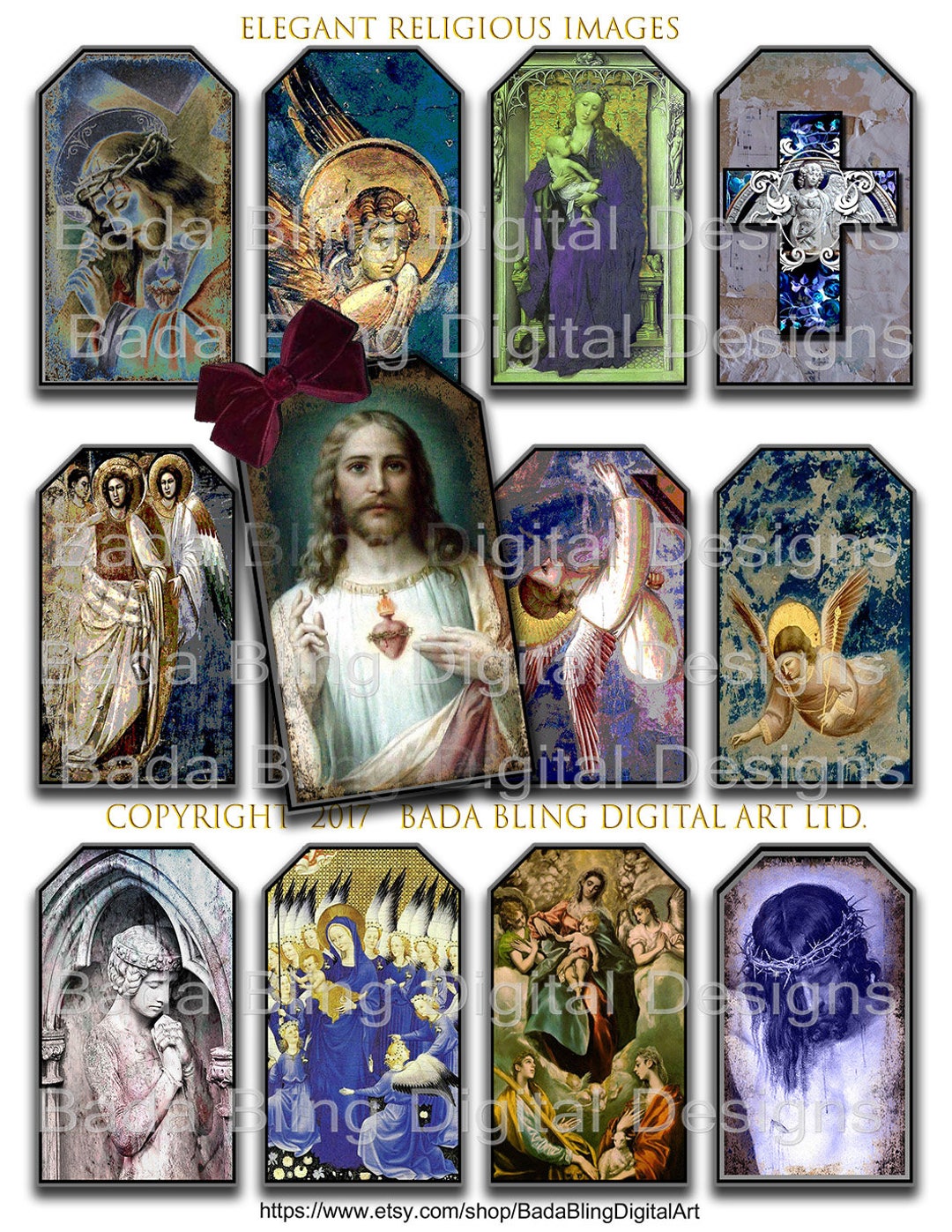 Printable Gift Tags, Elegant Religious Images, INSTANT Download at ...