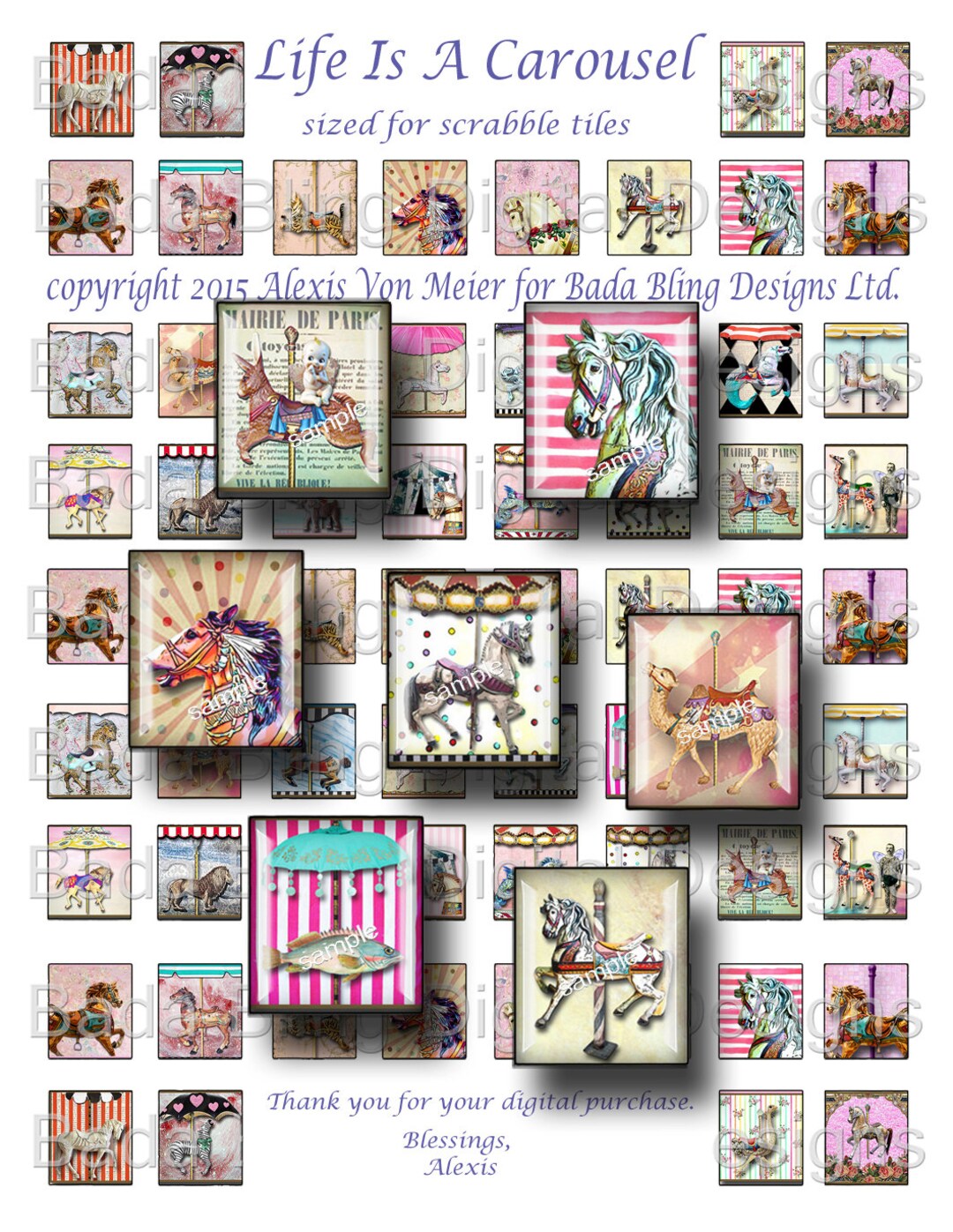 Scrabble Tiles ...life is A Carousel, Carousel Horses, Designed for ...
