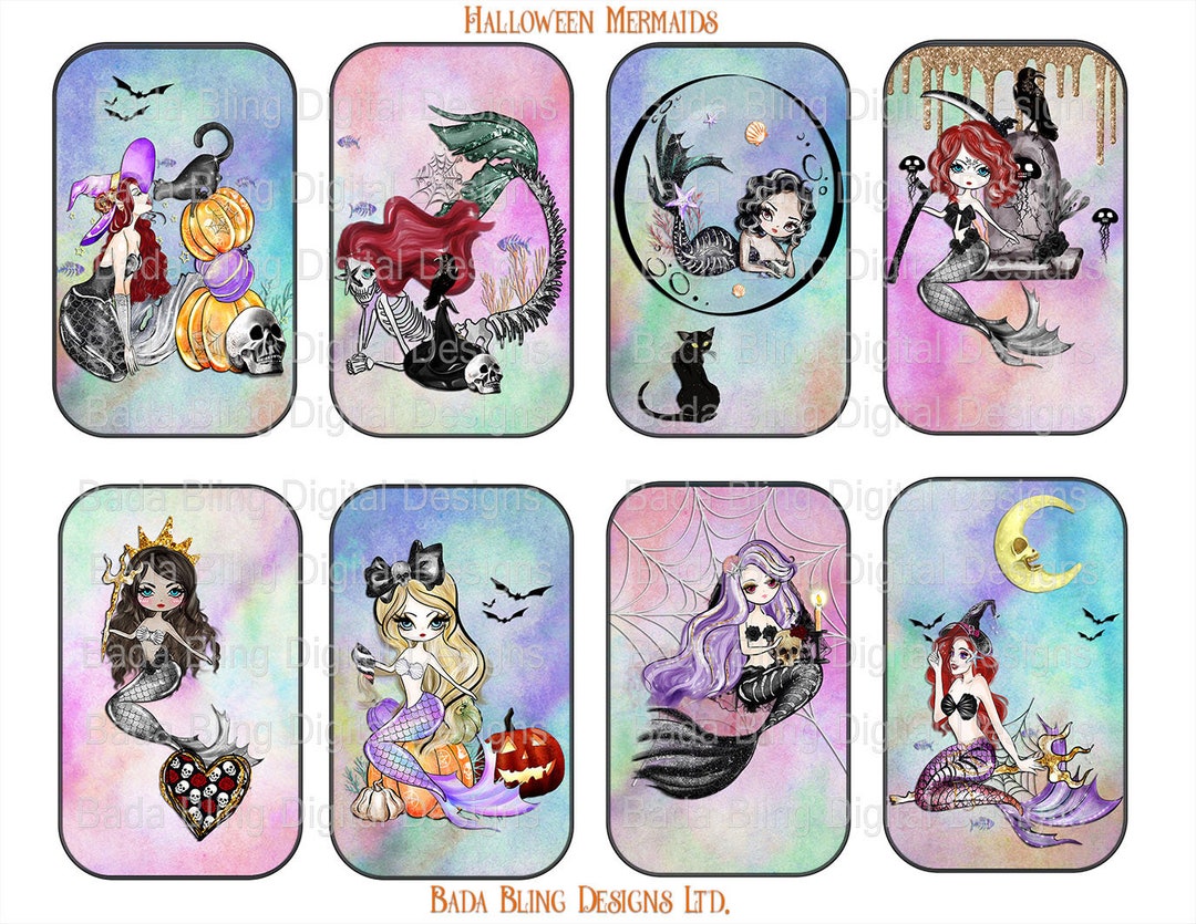 Halloween Mermaids Printable Altoid Tin Inserts for Shrines - Etsy