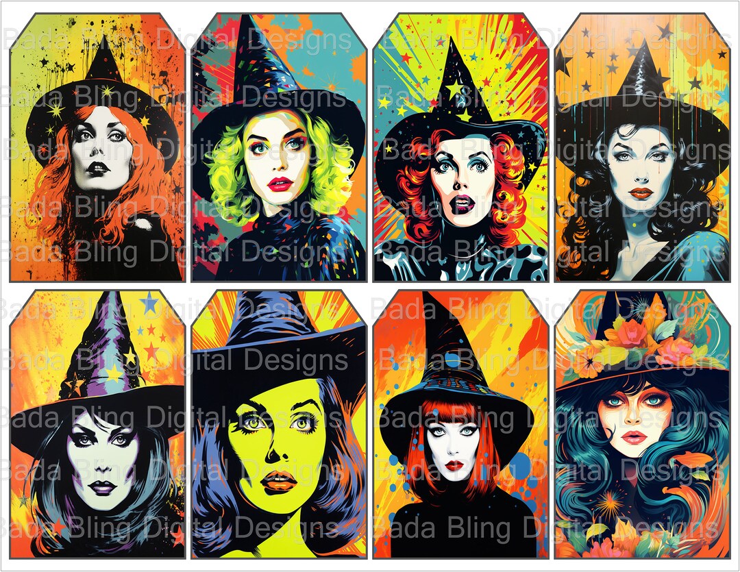 Halloween Witches Printable Gift Tags, Halloween Junk Journals ...