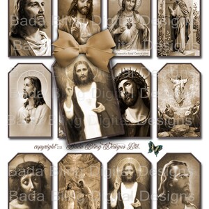 Digital Jesus Christ Collage Sheet Jesus Tags Jesus Digital Download ...