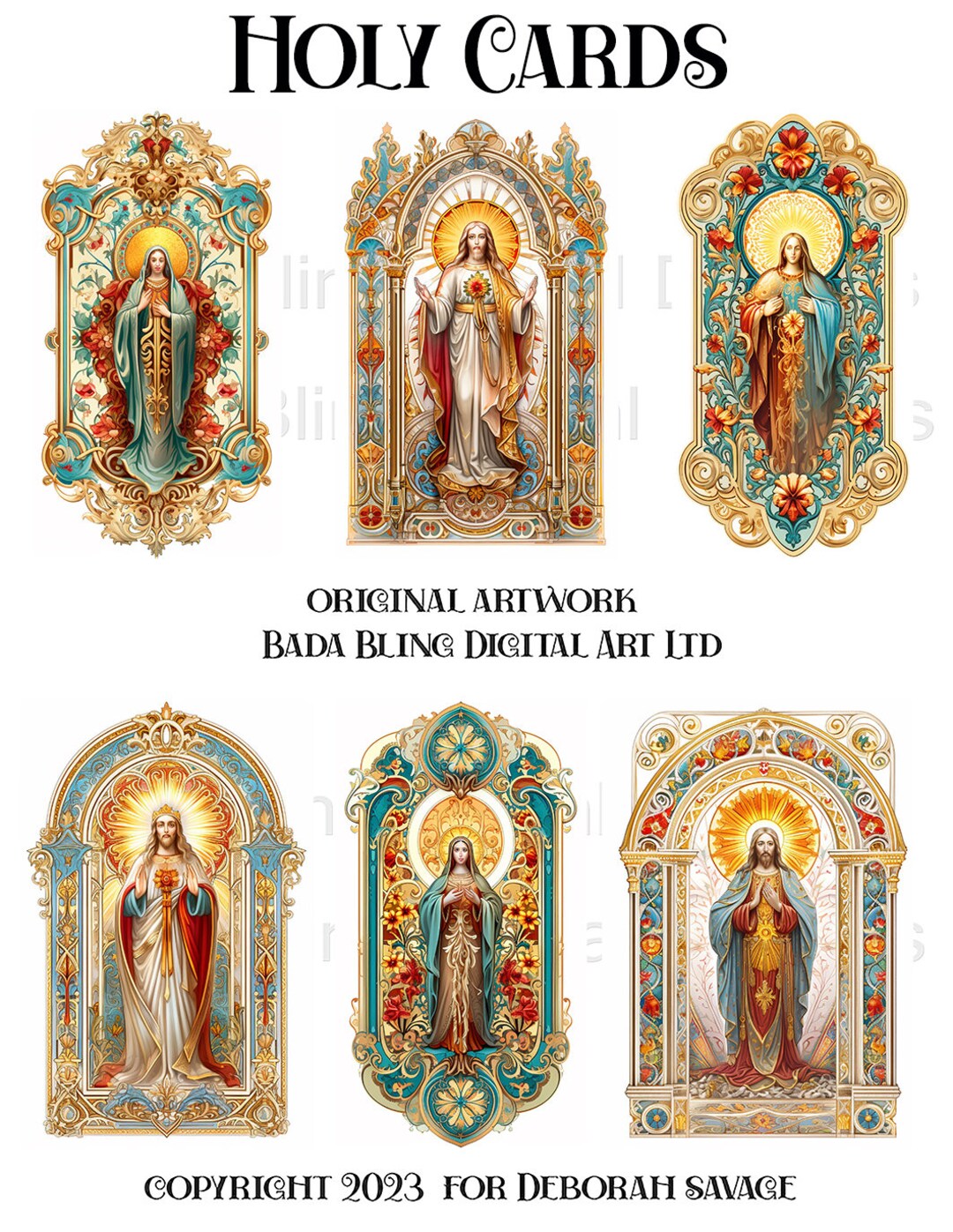 Holy Cards, Religious Collage Sheets, INSTANT Digital Download at ...