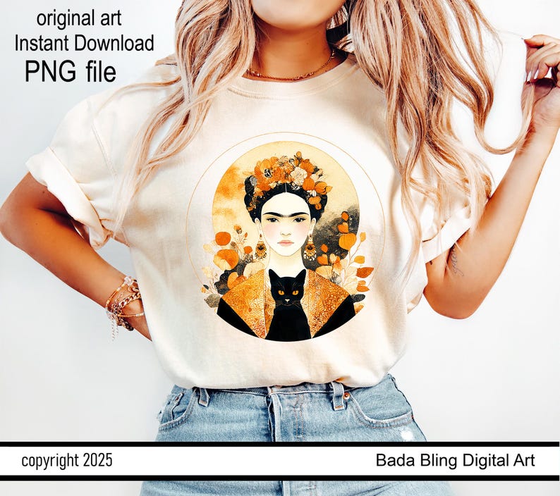 Frida Fall Collage PNG File Original Art Collage POD Use is Ok Fabric ...