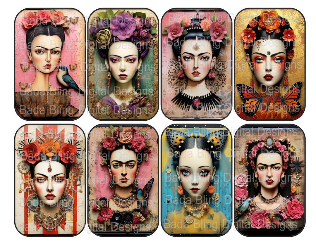 The Many Faces of Frida Kahlo, Altoid Tin Inserts for Shrines or Gift ...
