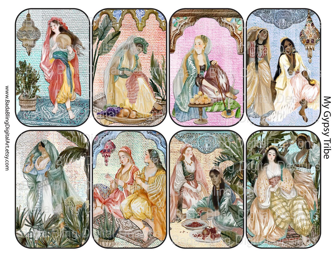 My Gypsy Tribe, Altoid Tin Inserts, Printable Tags, Digital Collage ...