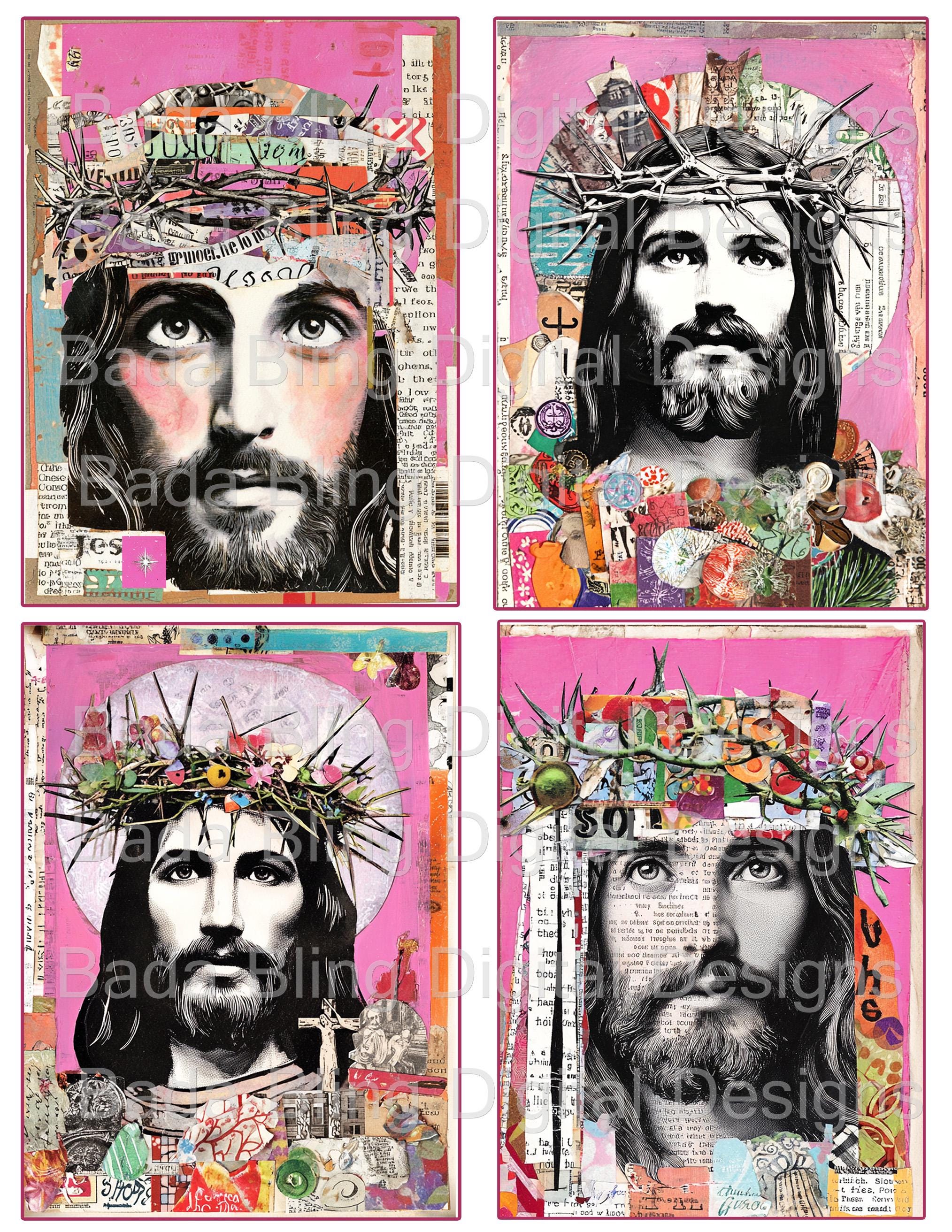 Jesus Christ Collage Art Instant Downloads Original Art Catholic Prayer ...