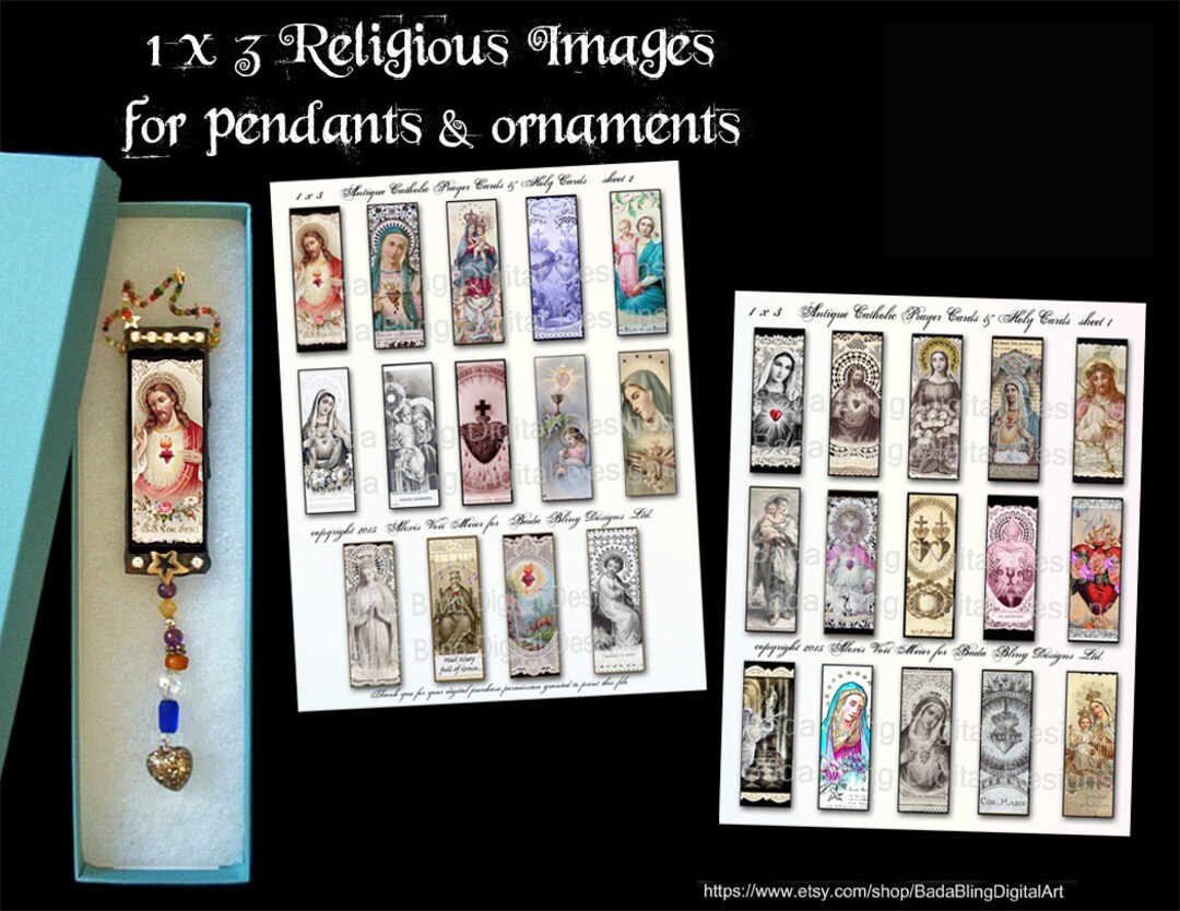 1 X 3, Prayer Cards & Holy Cards, COMBO 2 Collage Sheets, INSTANT ...