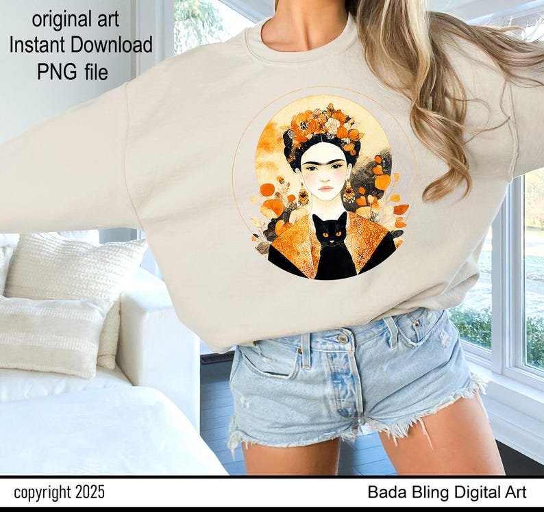 Frida Fall Collage PNG File Original Art Collage POD Use is Ok Fabric ...