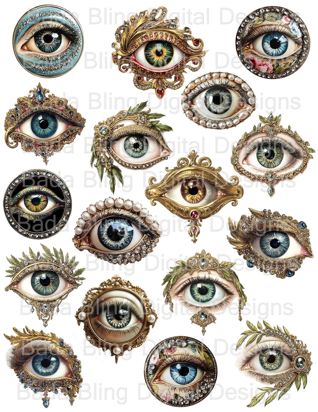 Edwardian Lover's Eyes and Victorian Lover's Eyes Digital Collage ...