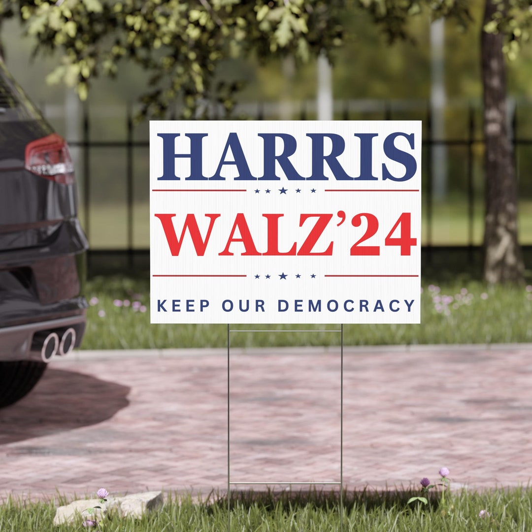 Kamala Harris Tim Walz Yard Sign 2024, Keep Our Democracy Harris 2024 ...