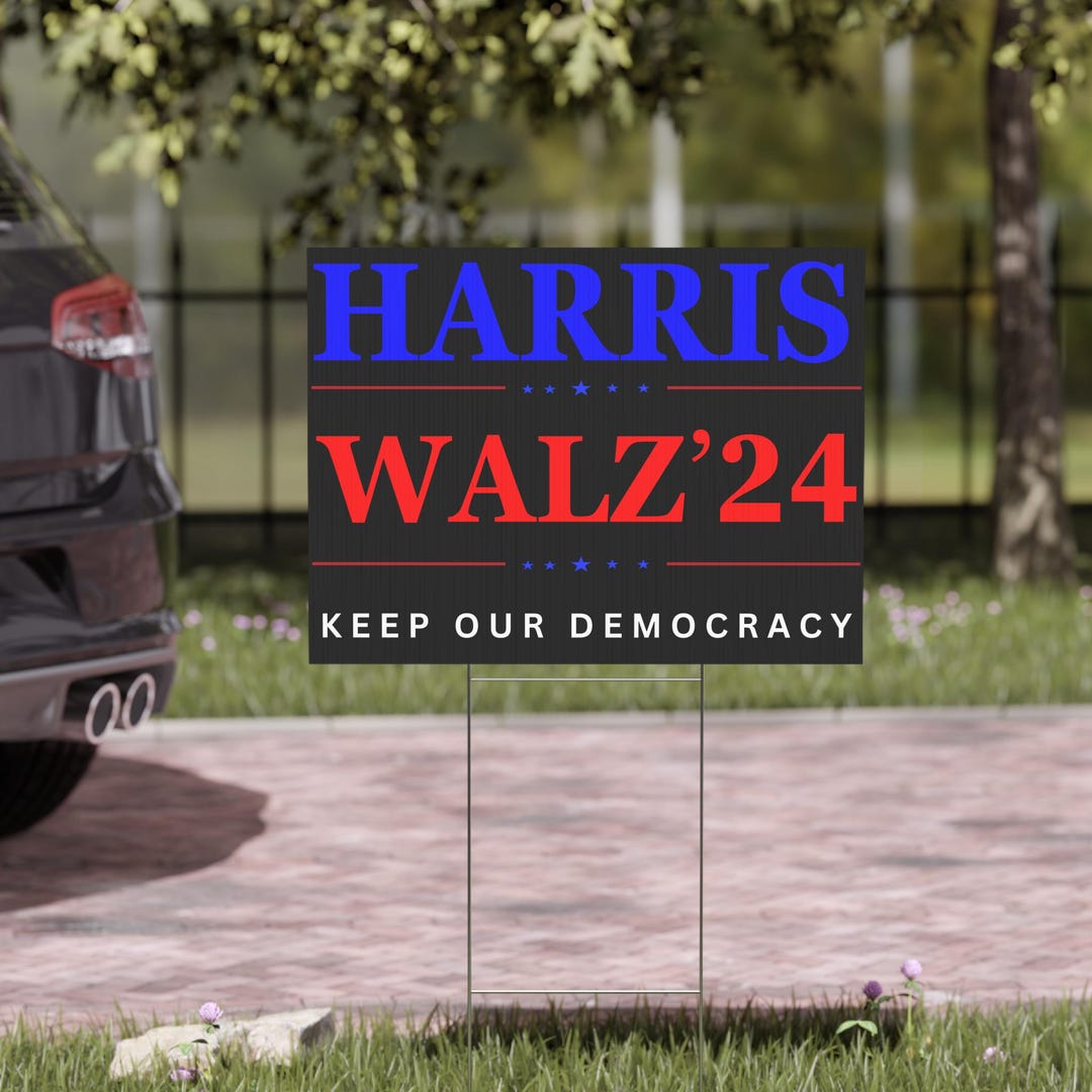 Kamala Harris Tim Walz Yard Sign 2024, Keep Our Democracy Harris 2024 ...