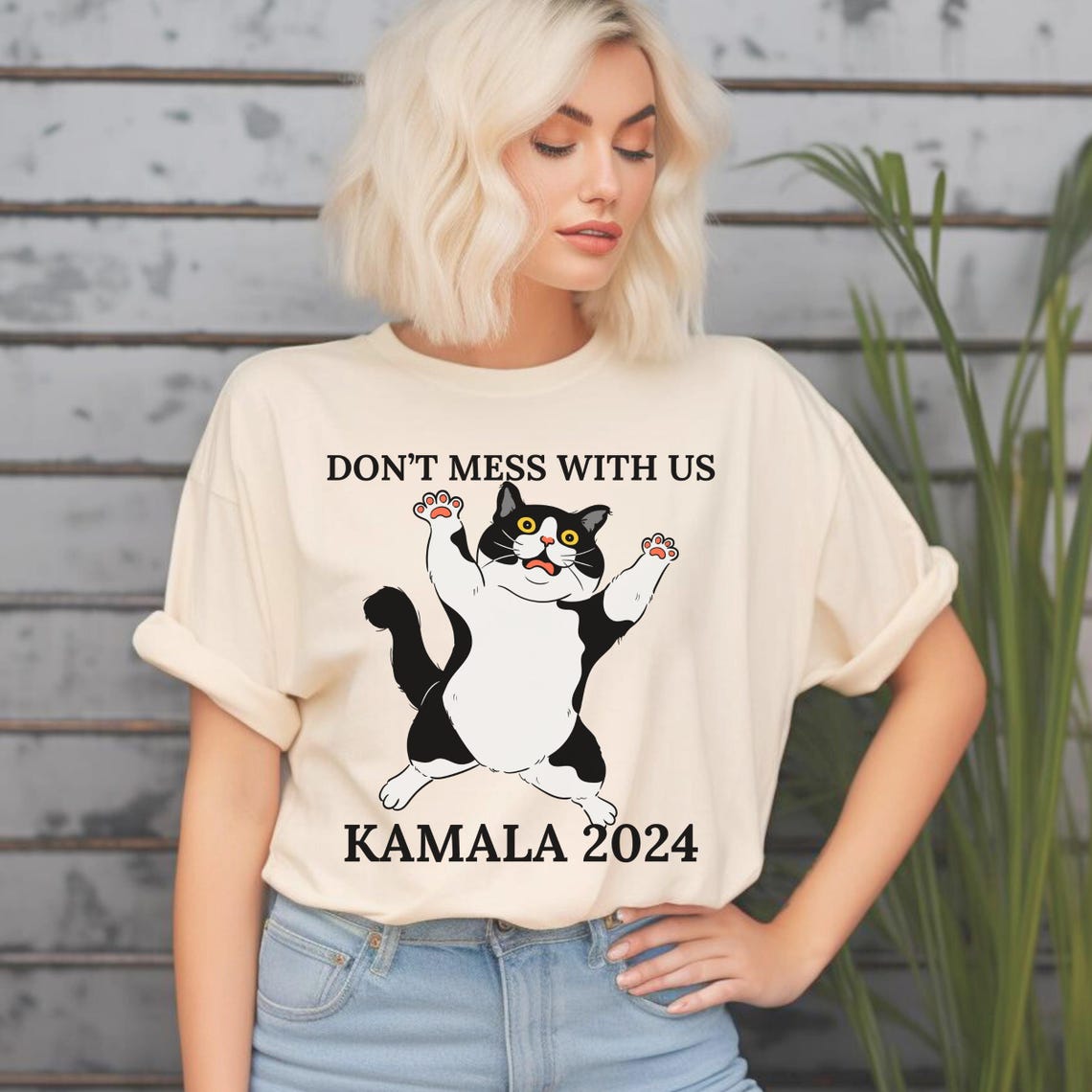 Cat Ladies for Kamala Shirt Don't Mess With Us Cat Mom Shirt Kamala ...