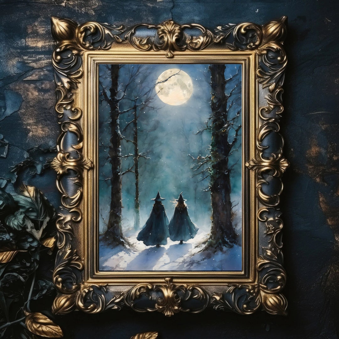 7x5 Best Witch Friends Under the Full Snow Moon Winter Witchcraft ...