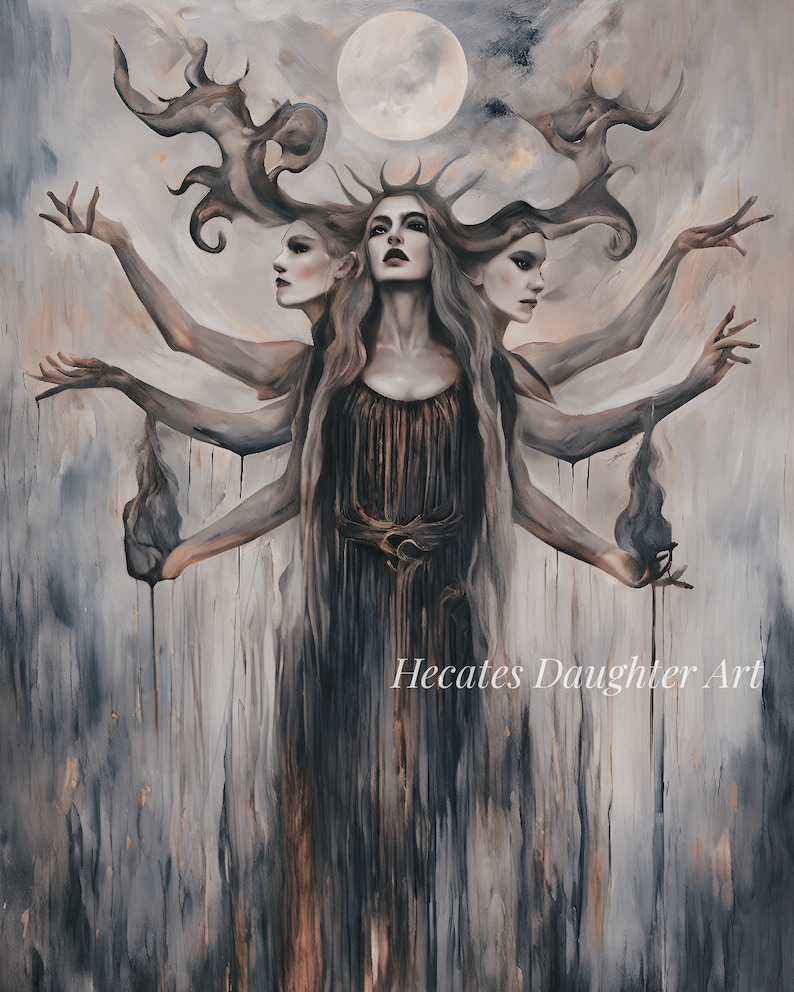 7x5 Hecate Goddess Of Witches Altar Print Witchy Moody Wall Art Decor Mythological Spiritual