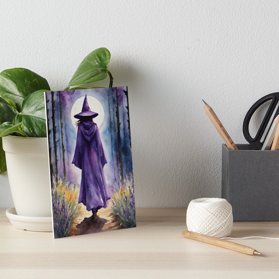 7x5 Lavender Witch in Lavender Woods Altar Print Colorful Purple Witchy ...