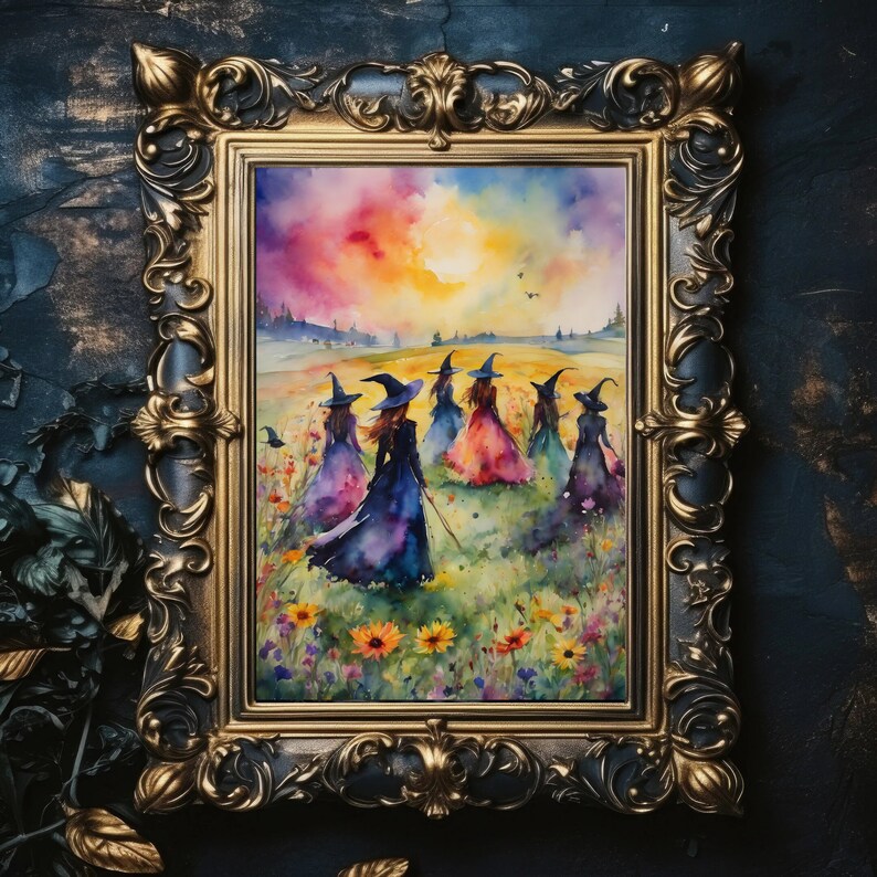 7x5 Midsummer Witches Gather Altar Print Summer Solstice Witchy ...