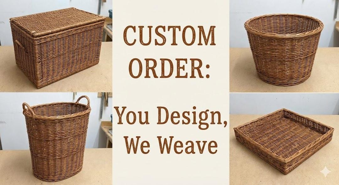 Custom Wicker Basket Made to Order | Bespoke Rattan Storage | Handwoven ...