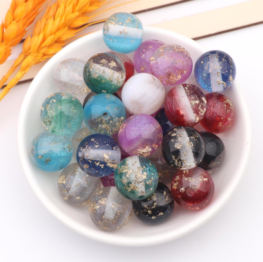 Colorful Spliced Milky Way Beads, Glitter Rhinestone Beads, Acrylic ...