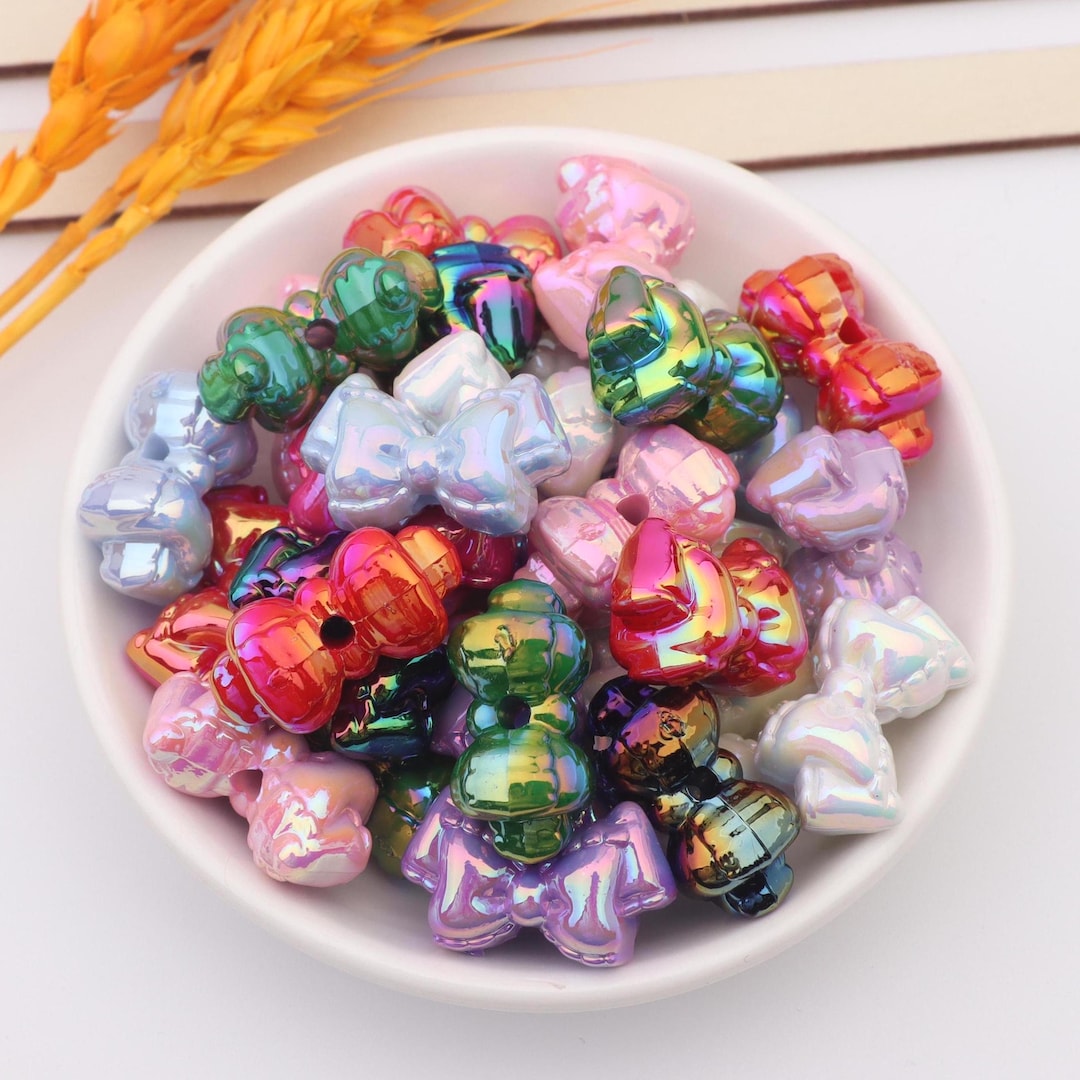 Lovely Bow Beads, Nice Ribbon Knotbow Craft Beads, Acrylic Bead ...
