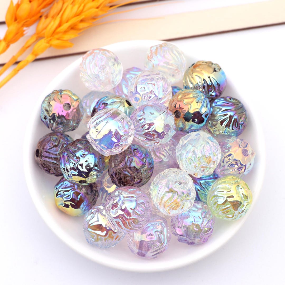 Irregular Water Ripple Beads, Cabbage Pattern Beads, Acrylic Gemstone ...