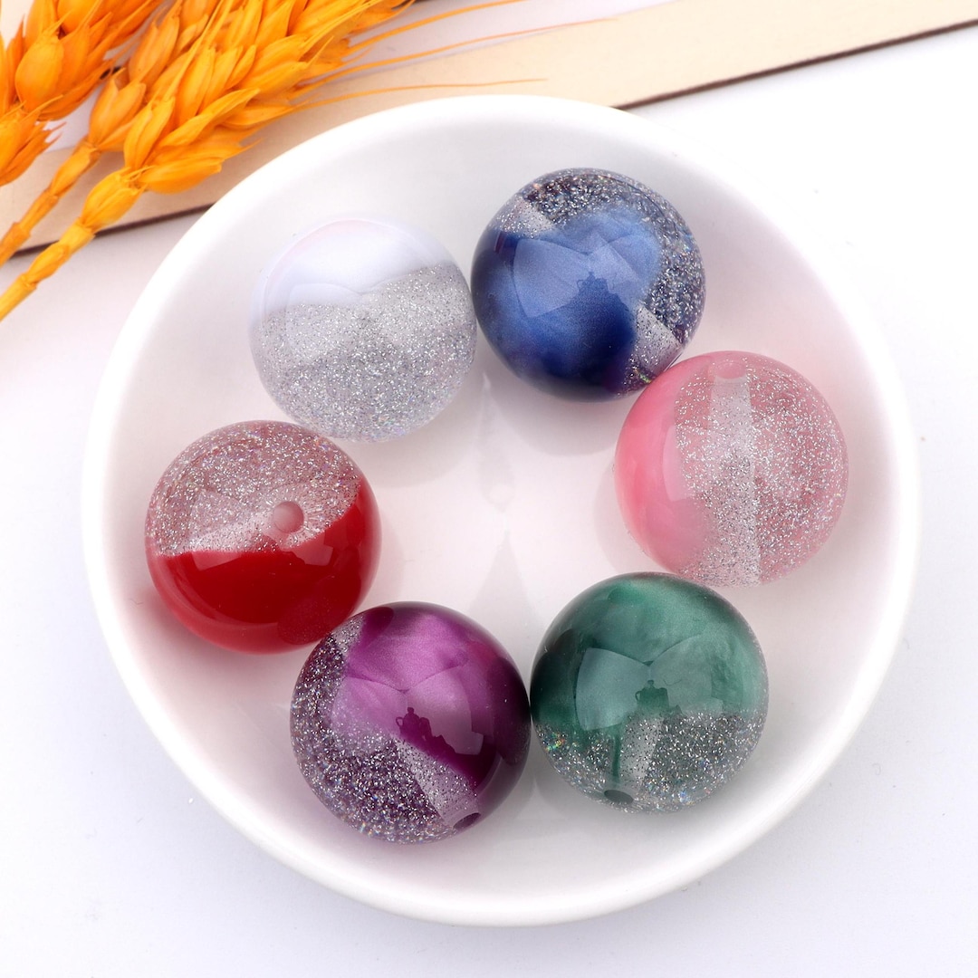24MM Glitter Milky Way Beads, Nice Premium Beads, Craft Bead, Acrylic ...