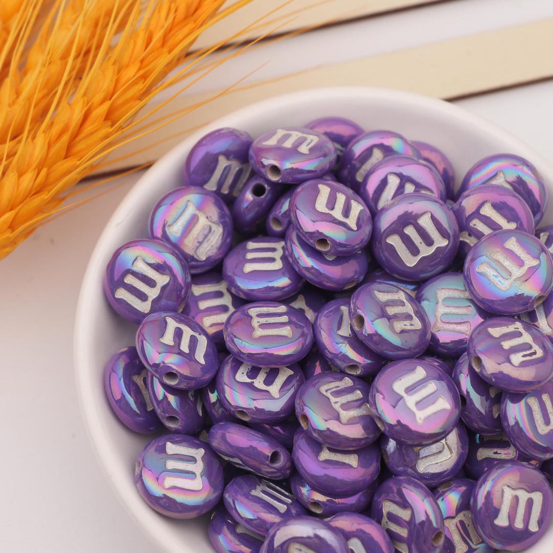 Purple Candy Bean Beads, Acrylic Bead Accessories, Handmade Beading for ...