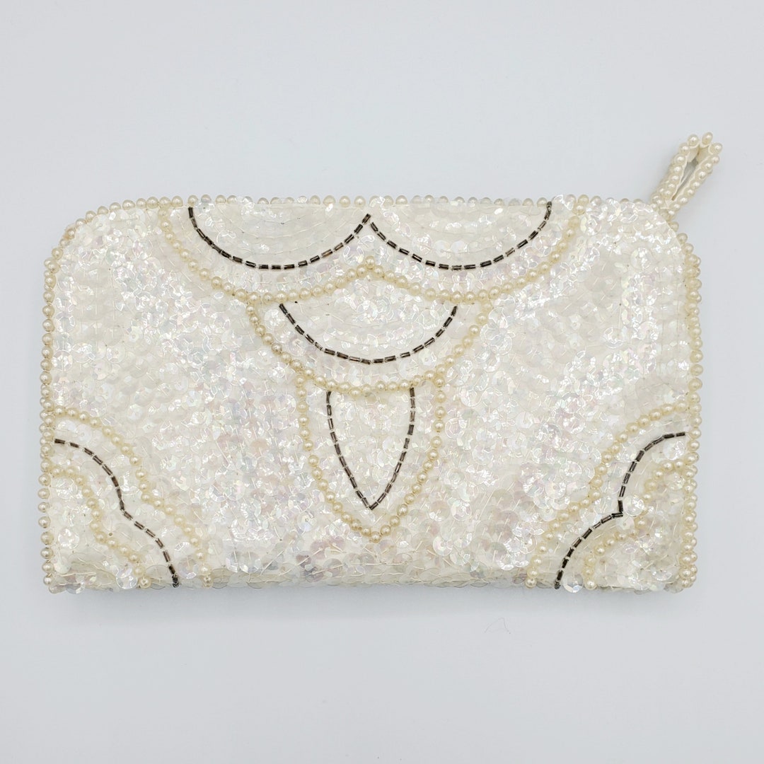 1960s 60s Vintage Silvercraft Made in Japan Bridal Beaded Sequins ...
