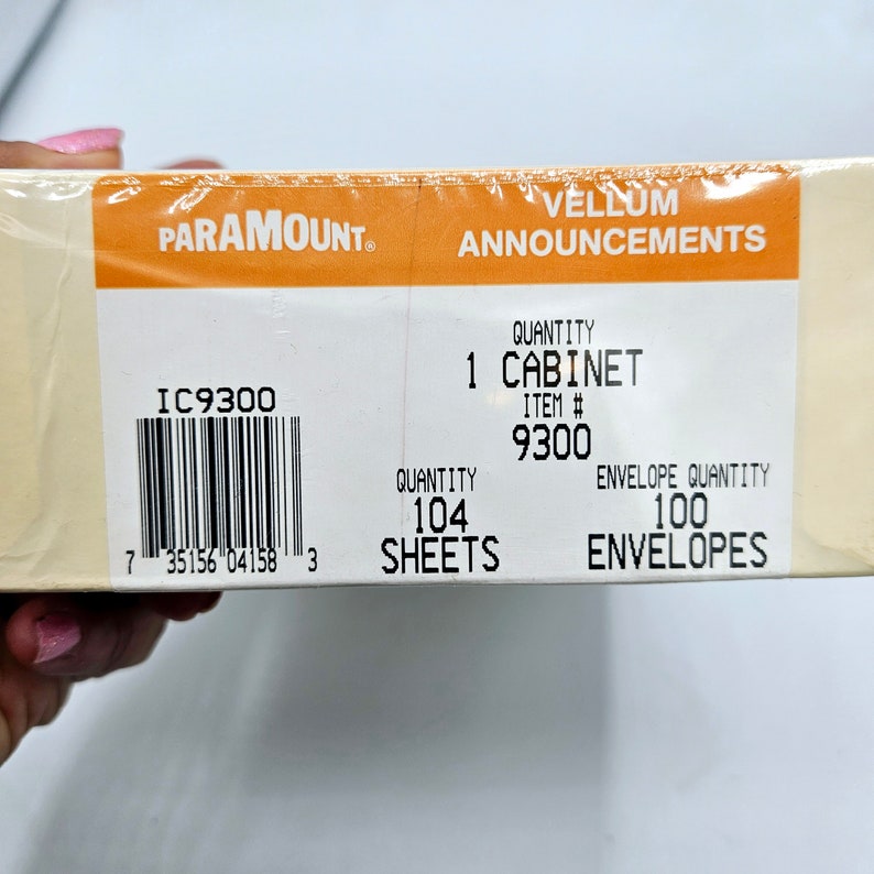 Vintage PARAMOUNT Vellum Announcement Wedding Invitations Envelopes ...