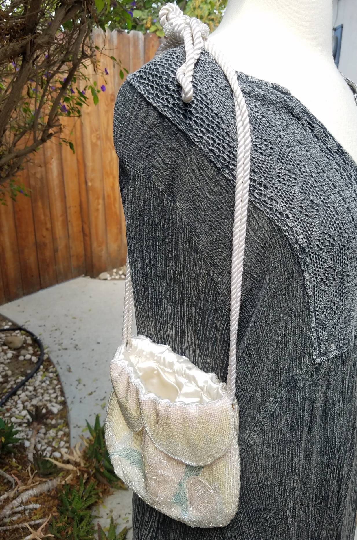 Vintage Pastel Beaded Roses Evening Purse Easter Spring Floral Pastels ...