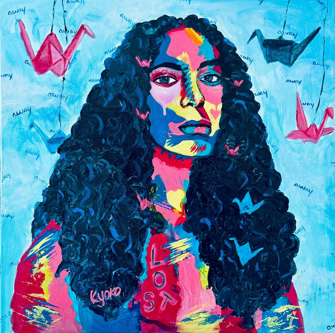 Cranes in the Sky Art: Solange Tribute, Bold Acrylic Portrait - Etsy