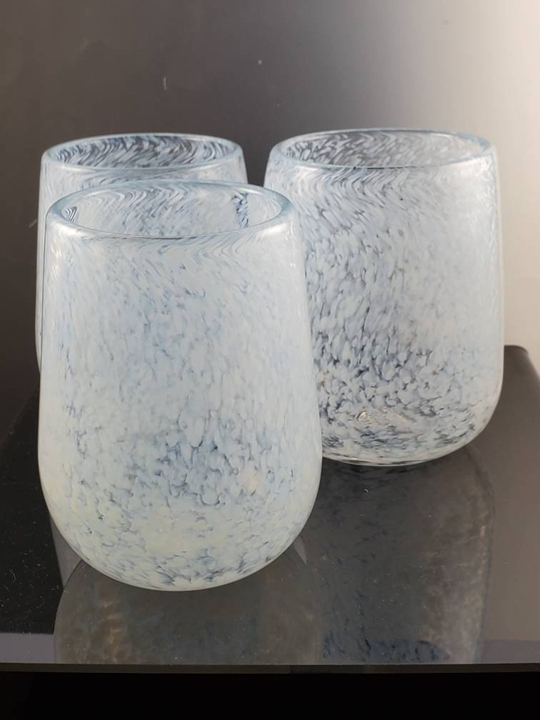 Handmade Sky Blue Glasses Set, Michigan Art Glass - Etsy