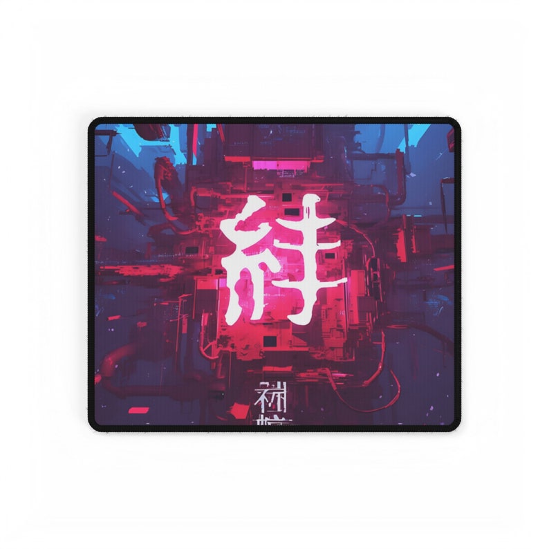 Datastream Enigma: Glowing Kanji Mousepad | Anime Art | Cyberpunk Code ...