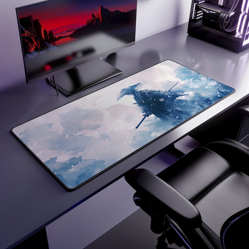 Steel & Neon: Cyberpunk Samurai Mousepad | Anime Art | Sci-fi Warrior ...